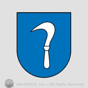 Mark with Heraldry: shield and two sickle. | #541435