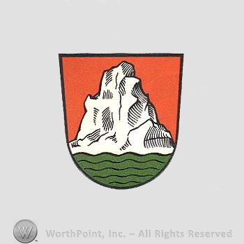 Mark with Heraldry: shield, mountain, wavy lines. | #541533