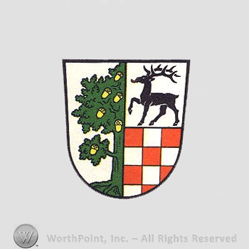 Mark with Heraldry: shield, deer, oak tree, | #541598