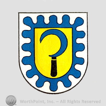 Mark with Heraldry: shield, leaf, sickle. | #542743