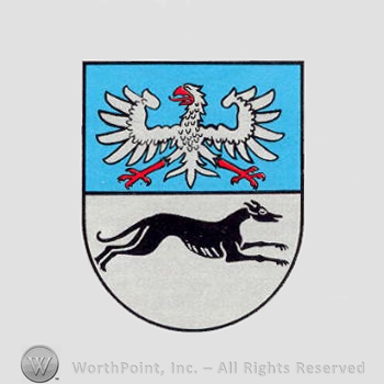 Mark with Heraldry: shield, eagle, dog. | #542803