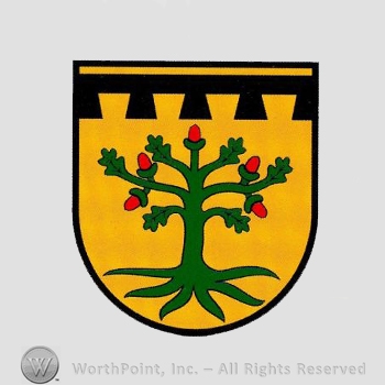 Mark with Heraldry: shield, chief, oak tree. | #542923