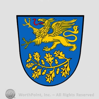 Mark with Heraldry: shield, griffin, oak branch. | #542954