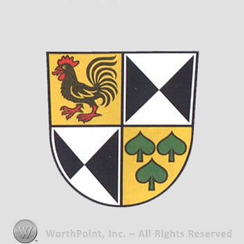 Mark with Heraldry: quartered shield, rooster, | #543037