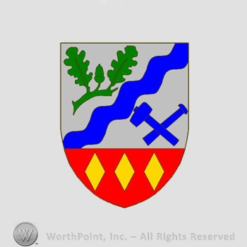 Mark with Heraldry: shield, wavy bar, chisel, | #543042