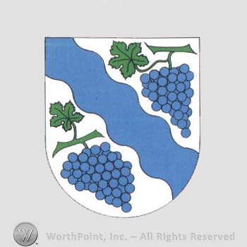 Mark with Heraldry: shield, wavy bar, grapes. | #543044