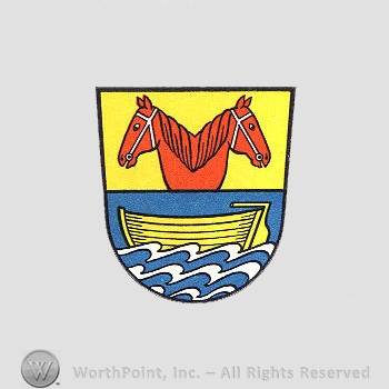 Mark with Heraldry: shield, two horses, boat, | #543055