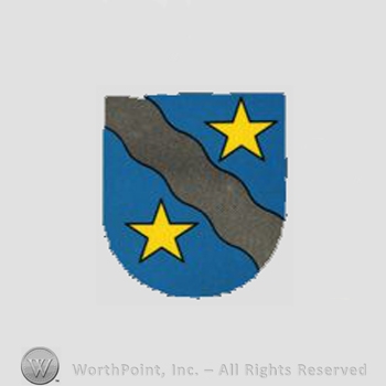 Mark with Heraldry: shield, wavy bar, two stars. | #544253
