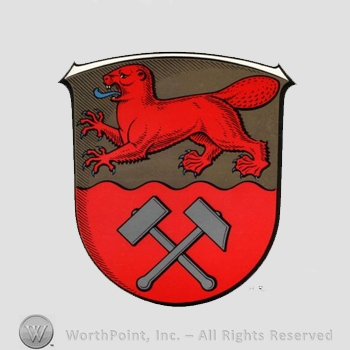 Mark with Heraldry: shield, beaver, hammers, wavy | #544290
