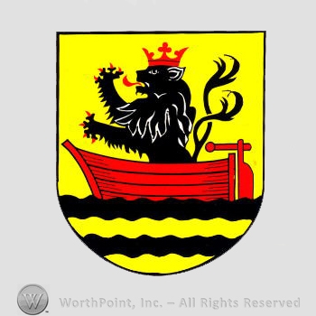 Mark with Heraldry: shield, boat, lion, crown, | #544366