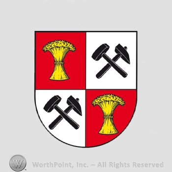 Mark with Heraldry: shield, wheat garbs, hammers. | #544652