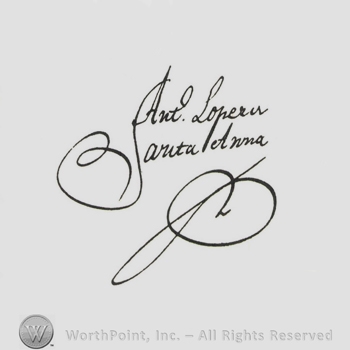 Mark with Signature: Antonio Lopez de Santa Anna. | #549974