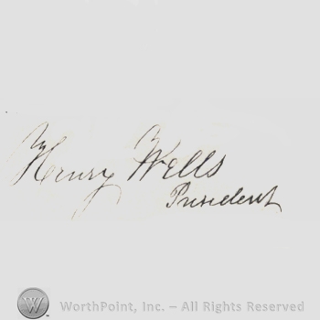 Mark with Signature: Henry Wells. | #549985