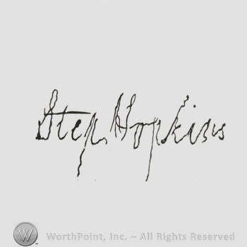 Mark with Signature: Stephen Hopkins. | #550175