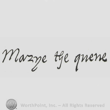 Mark with Signature: Mary I of England. | #550357