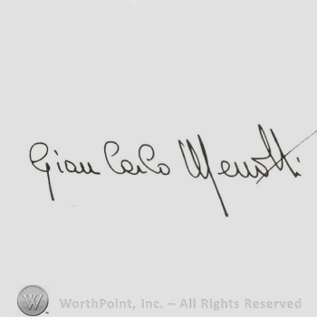 Mark with Signature: Gian Carlo Menotti. | #550873