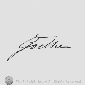 Mark with Signature: Johann Wolfgang von Goethe. | #550984