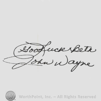 Mark with Signature: John Wayne. | #561957
