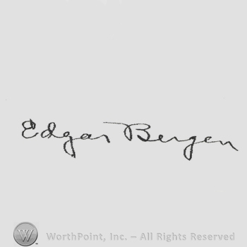 Mark with Signature: Edgar Bergen. | #562084