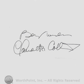 Mark with Signature: Claudette Colbert. | #562211