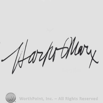 Mark with Signature: Harpo Marx. | #563189