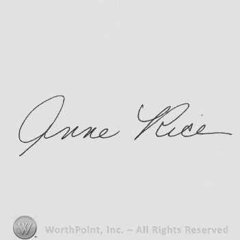 Mark with Signature: Anne Rice. | #563685