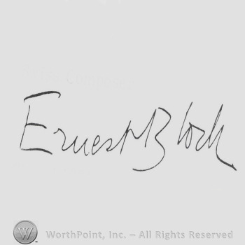 Mark with Signature: Ernest Bloch. | #566200