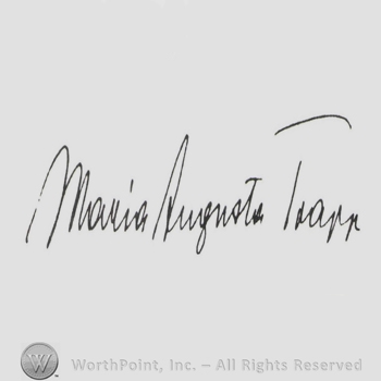 Mark with Signature: Maria Von Trapp. | #566576