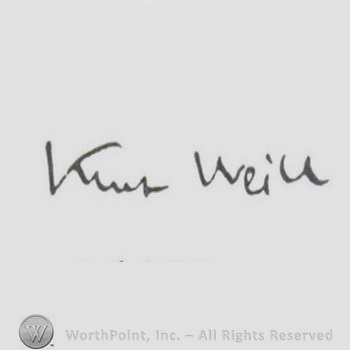 Mark with Signature: Kurt Weill. | #566595