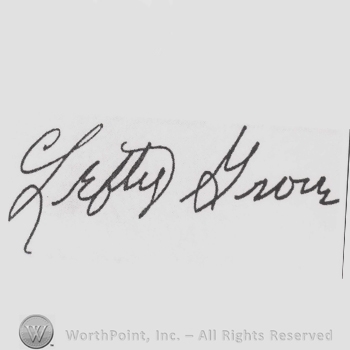 Mark with Signature: Lefty Grove. | #568065
