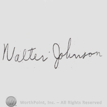 Mark with Signature: Walter Johnson. | #568092