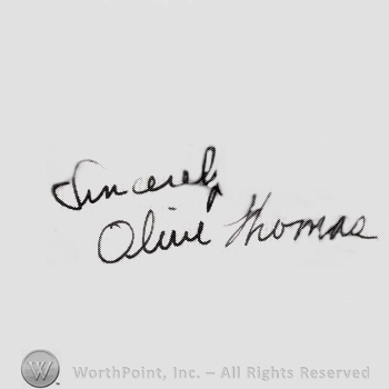 Mark with Signature: Olive Thomas. | #568851