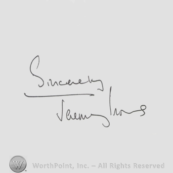 Mark with Signature: Jeremy Irons. | #569023