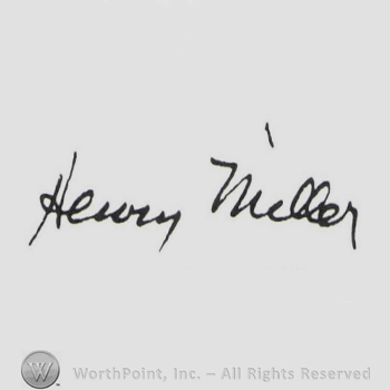 Mark with Signature: Henry Miller. | #570652