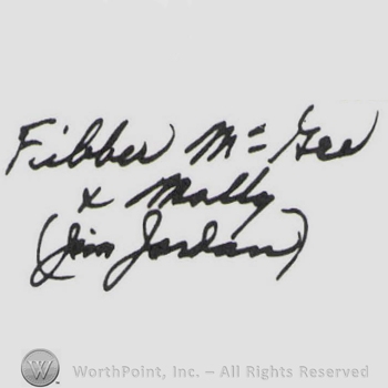 Mark with Signature: Jim ''Fibber McGee'' Jordan. | #571972