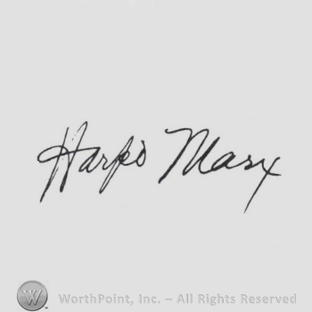 Mark with Signature: Harpo Marx. | #572007