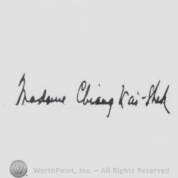 Mark with Signature: Madame Chiang Kai-Shek. | #572085