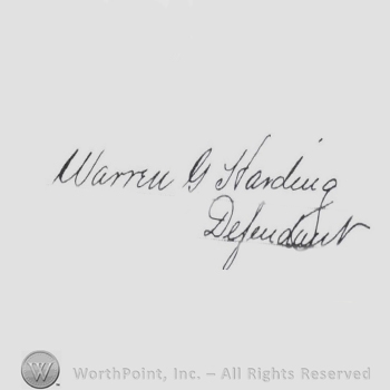 Mark with Signature: Warren G. Harding. | #572202