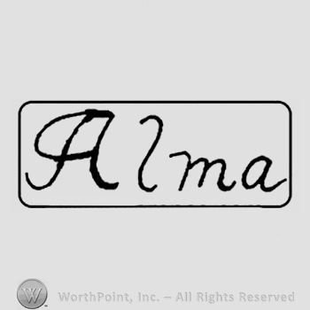 Mark with The word "Alma" written inside a | #582253