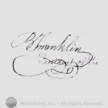 Mark with Signature: Benjamin Franklin. | #584088