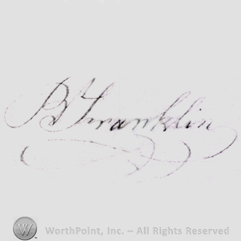 Mark with Signature: Benjamin Franklin. | #584089