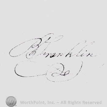 Mark with Signature: Benjamin Franklin. | #584155