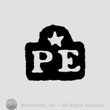 Mark with The letters "PE" and a star. | #58544