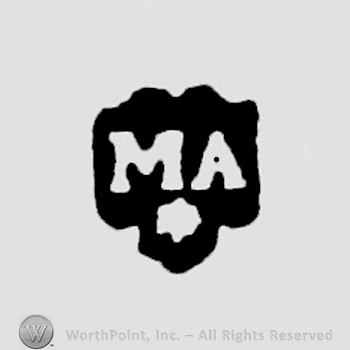 Mark with The letters "MA" and a shape like a | #58585