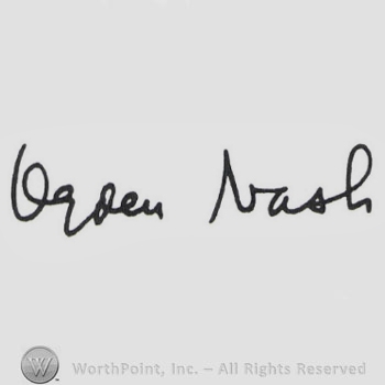 Mark with Signature: Ogden Nash. | #587750