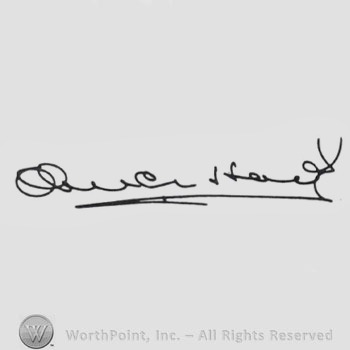 Mark with Signature: Oliver Hardy. | #588909