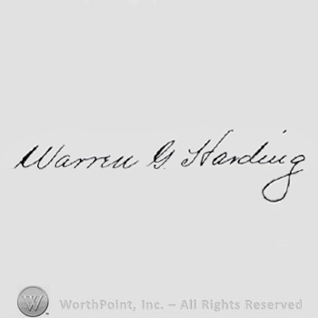 Mark with Signature: Warren G. Harding. | #589860