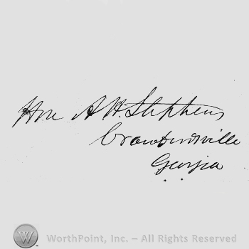 Mark with Signature: Alexander Hamilton Stephens. | #591041