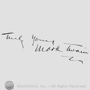 Mark with Signature: Mark Twain. | #591105