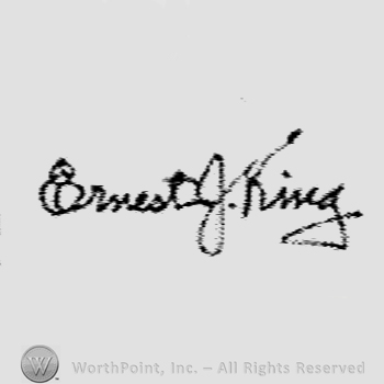 Mark with Signature: Ernest J. King. | #591393